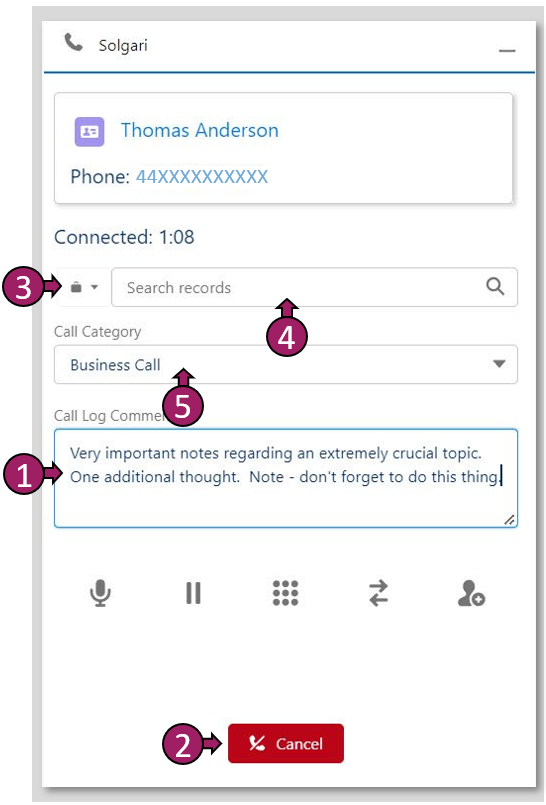 Log Phone Call Activity – Solgari