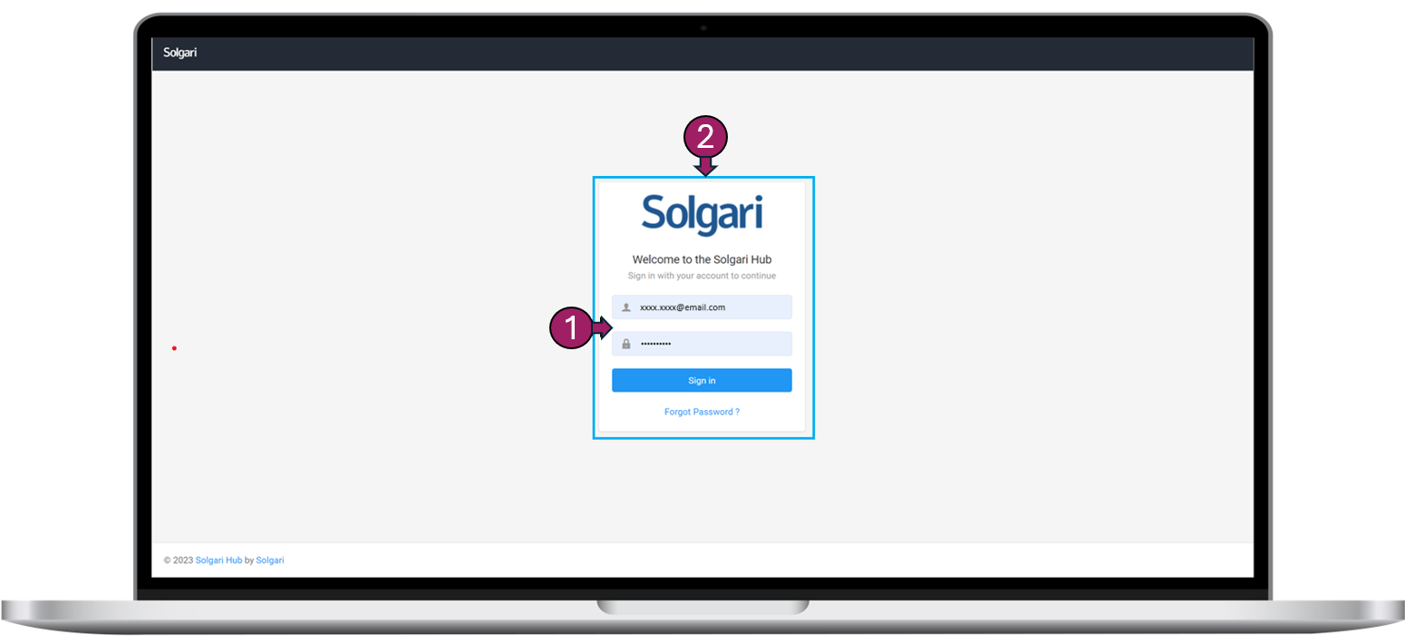 Login & Main Menu – Solgari